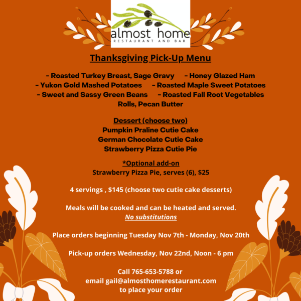 Thanksgiving Pick-Up Meals! - Almost Home